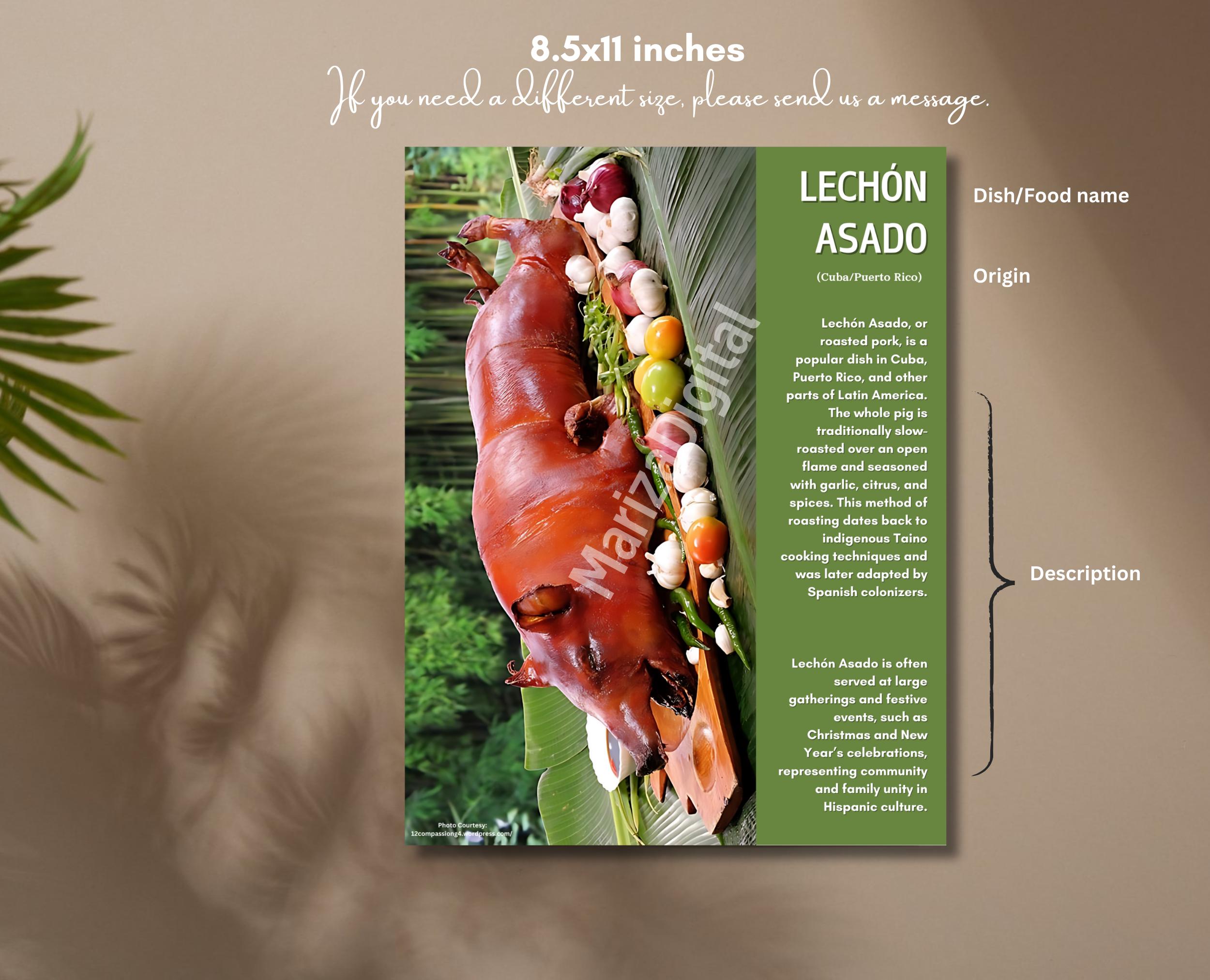 Set of 15 Popular Hispanic Foods Posters for National Hispanic Heritage ...