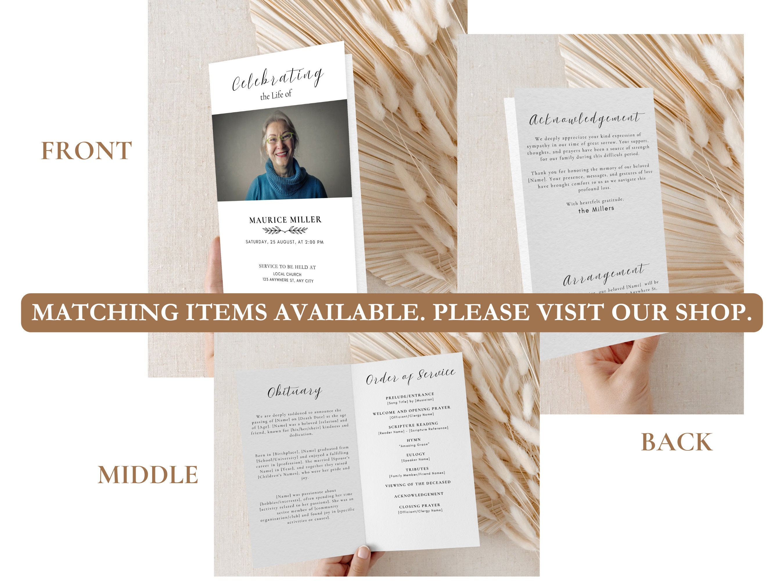 Funeral Photo Collage Sign Editable Template, Funeral Welcome Sign ...