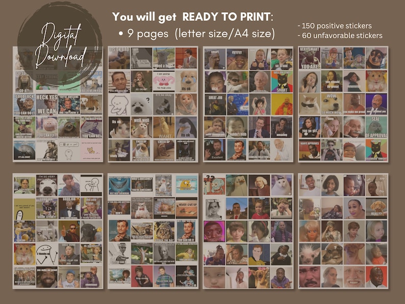 Printable Meme Stickers for Teachers, Grading Rewards Encouraging ...