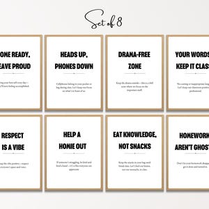 Minimalist Set of 8 Printable Funny Classroom Rules Posters for ...