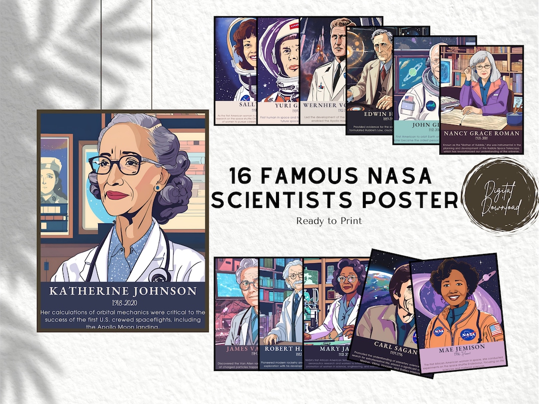 Printable Famous NASA Scientists Poster, Classroom Decoration, Science ...