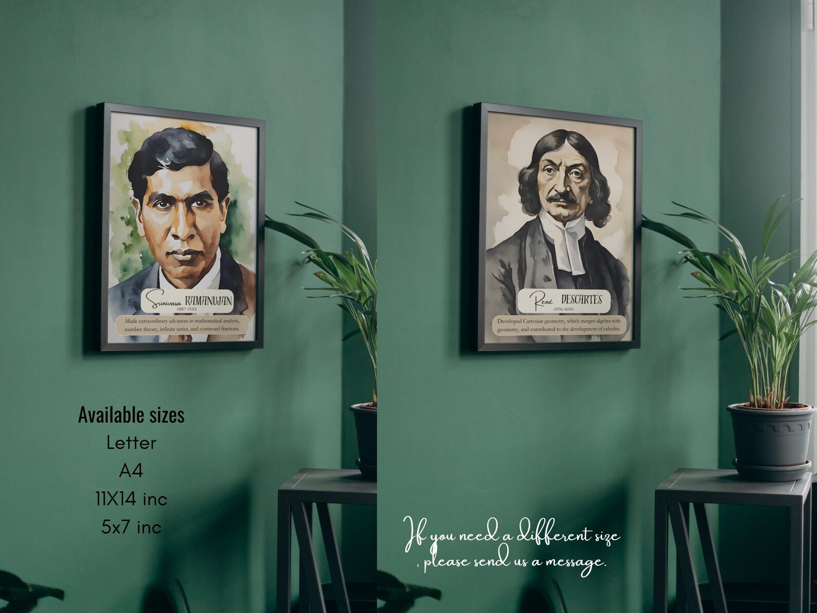 Printable Set of 15 Watercolor Theme Famous Mathematicians Posters Set ...