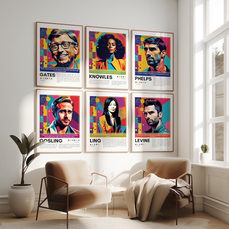Set of 13 Printable Famous People With ADHD, National Disability ...