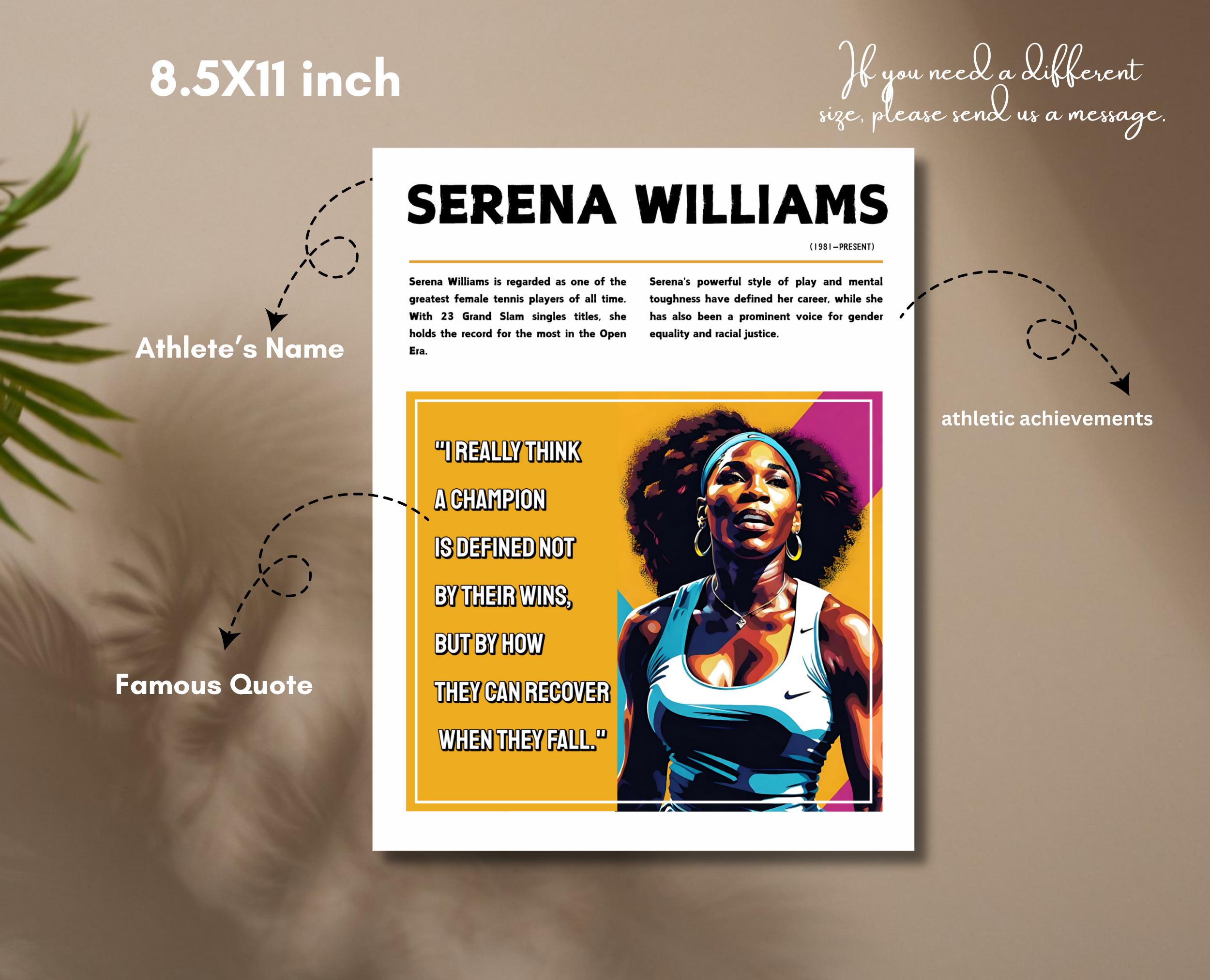 Set of 16 Printable Famous Athletes Posters, Famous Sports Person ...