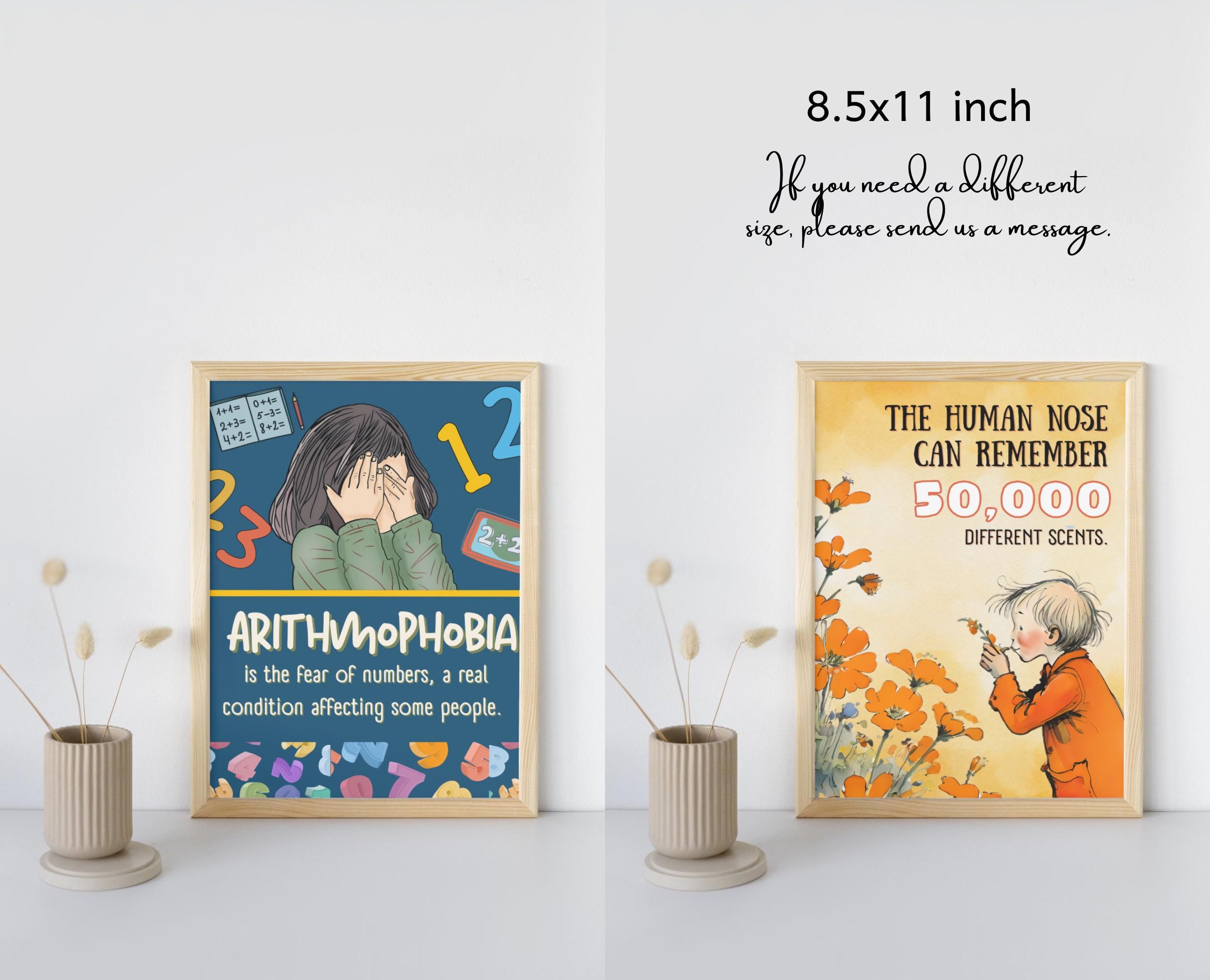 Set of 20 Printable Fun Fact & Funny Posters for Classroom Decoration ...