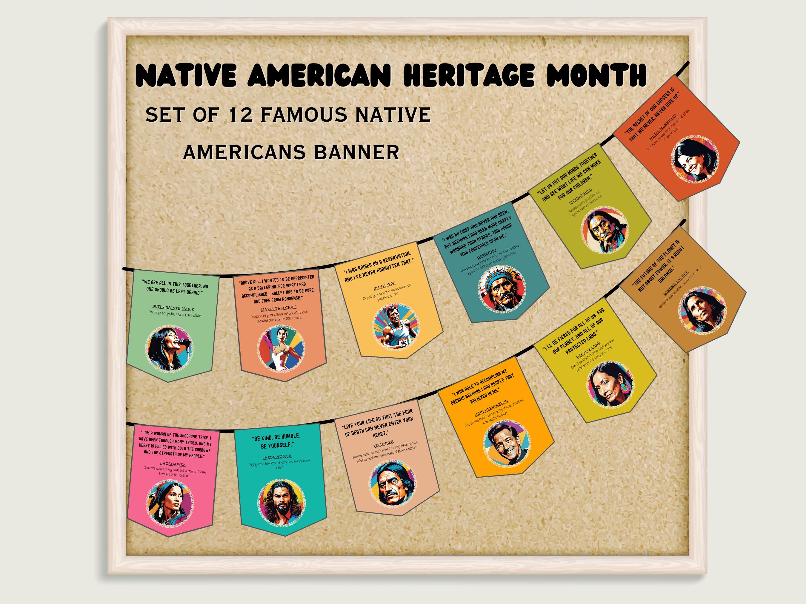 Printable Famous Native Americans Banner, National Native American ...