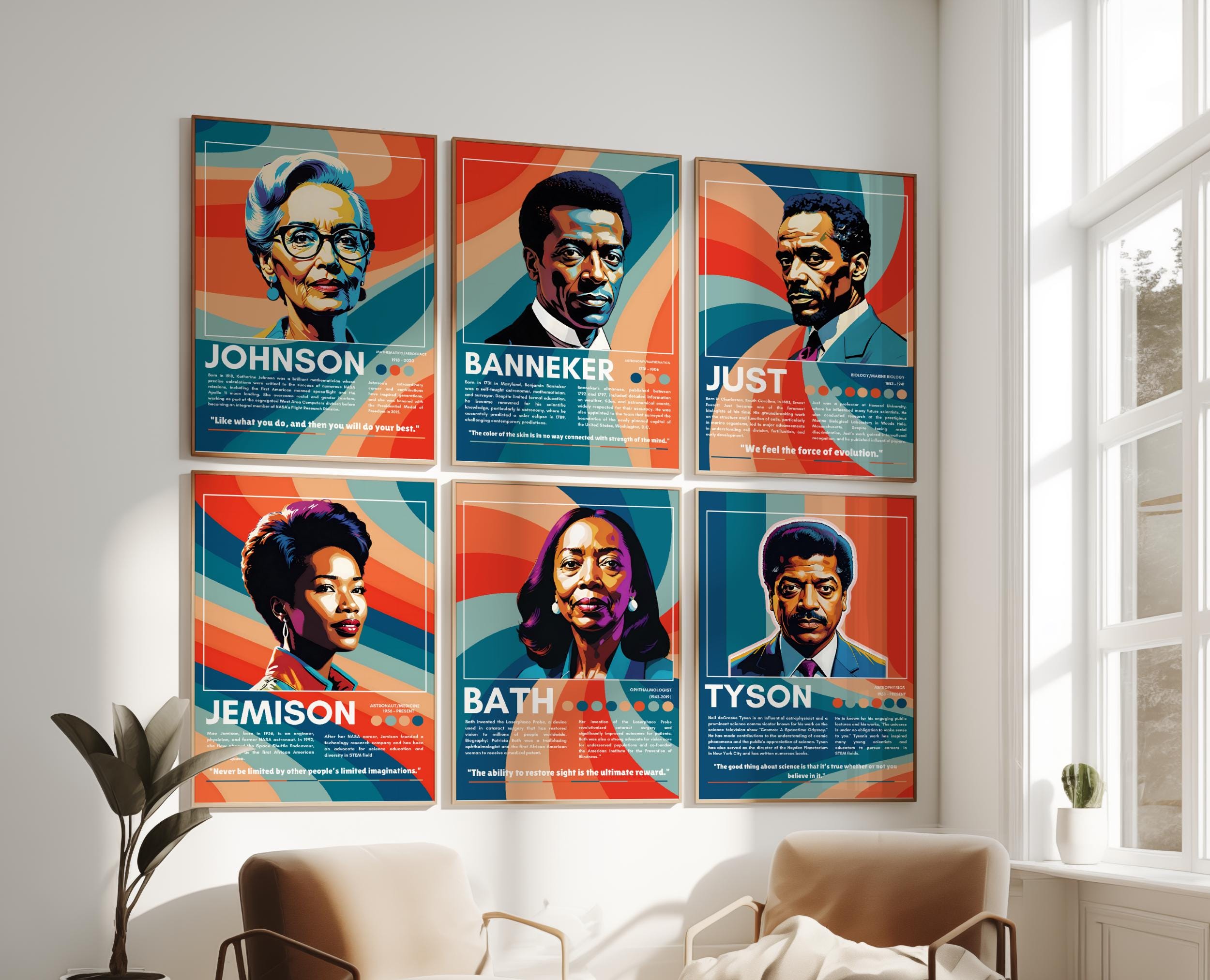 Set of 10 Printable Famous Black STEM Scientist Posters - Retro Themed ...
