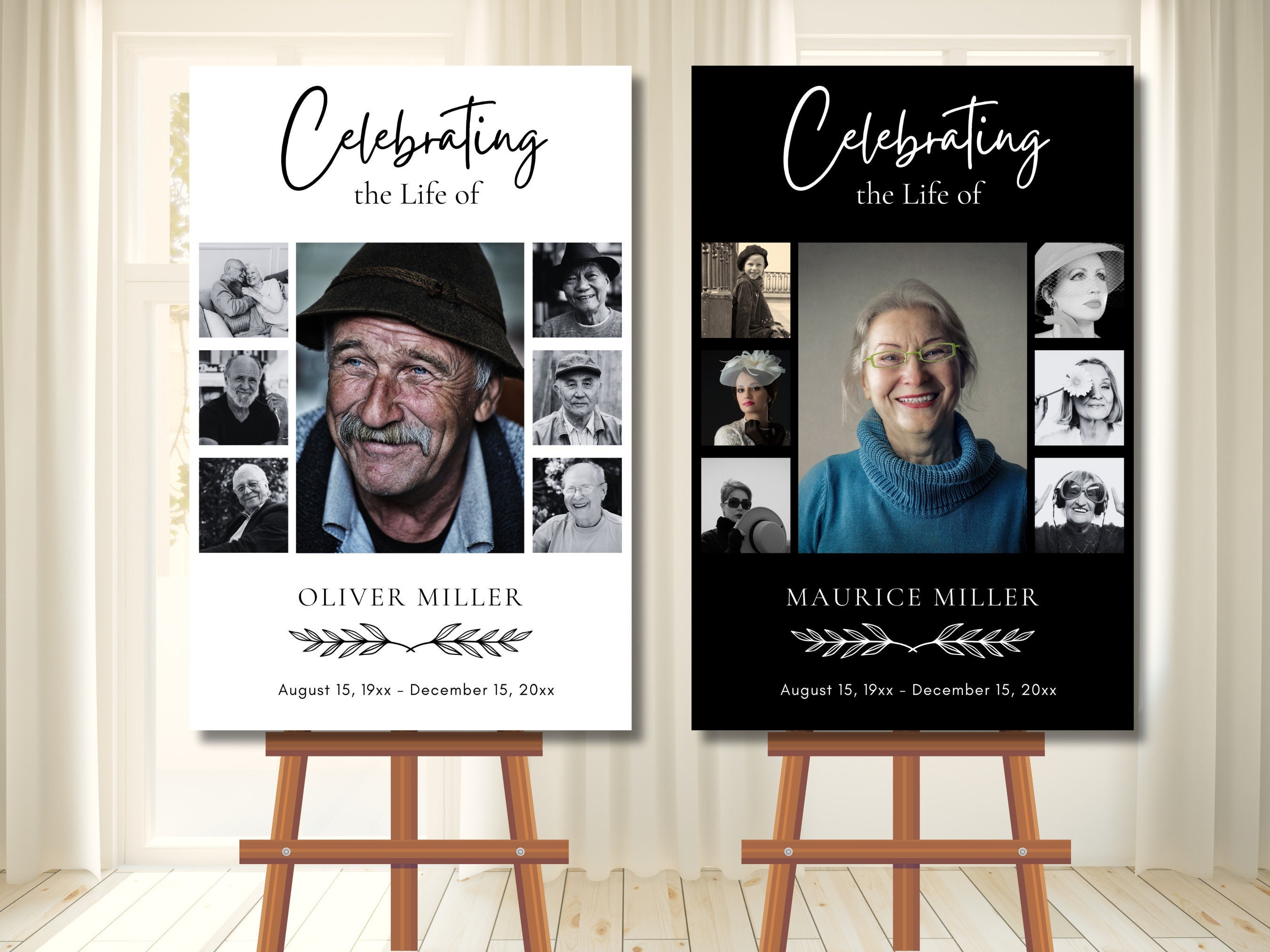 Funeral Photo Collage Sign Editable Template, Funeral Welcome Sign ...