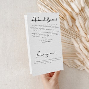 Editable Funeral Program Template, Simple Funeral Memorial Program ...