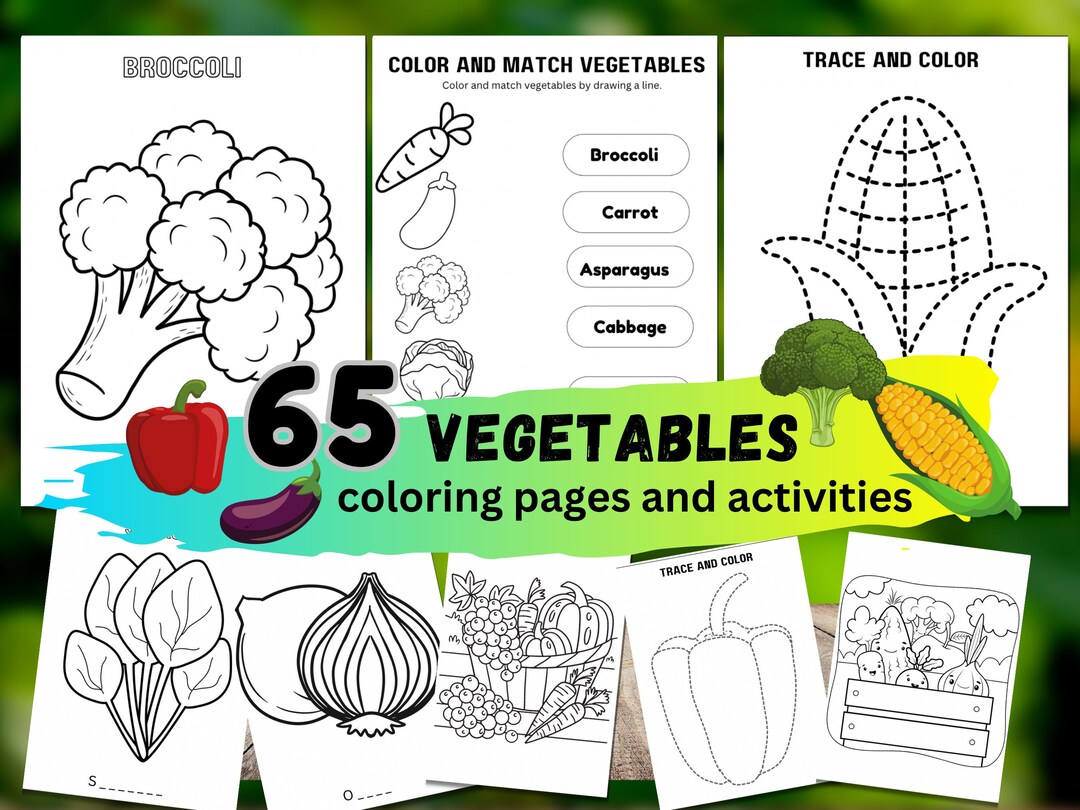 Buy Printable Vegetable Coloring Pages Bundle for Kids Educational ...