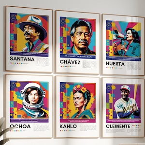 Set of 12 Famous Hispanic Figures - Printable Posters for Classroom ...