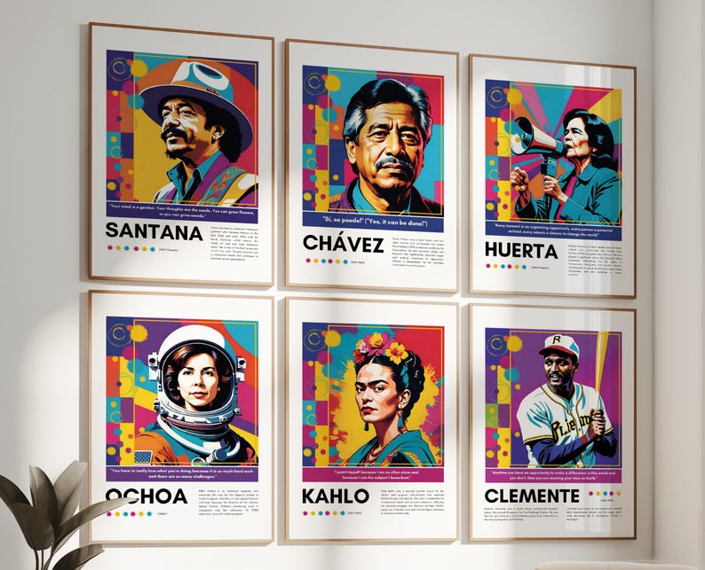 Set of 12 Famous Hispanic Figures - Printable Posters for Classroom ...