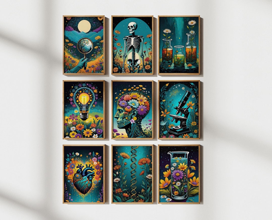 Set of 9 Printable Science Class Posters in Floral & Wildflower Themes ...