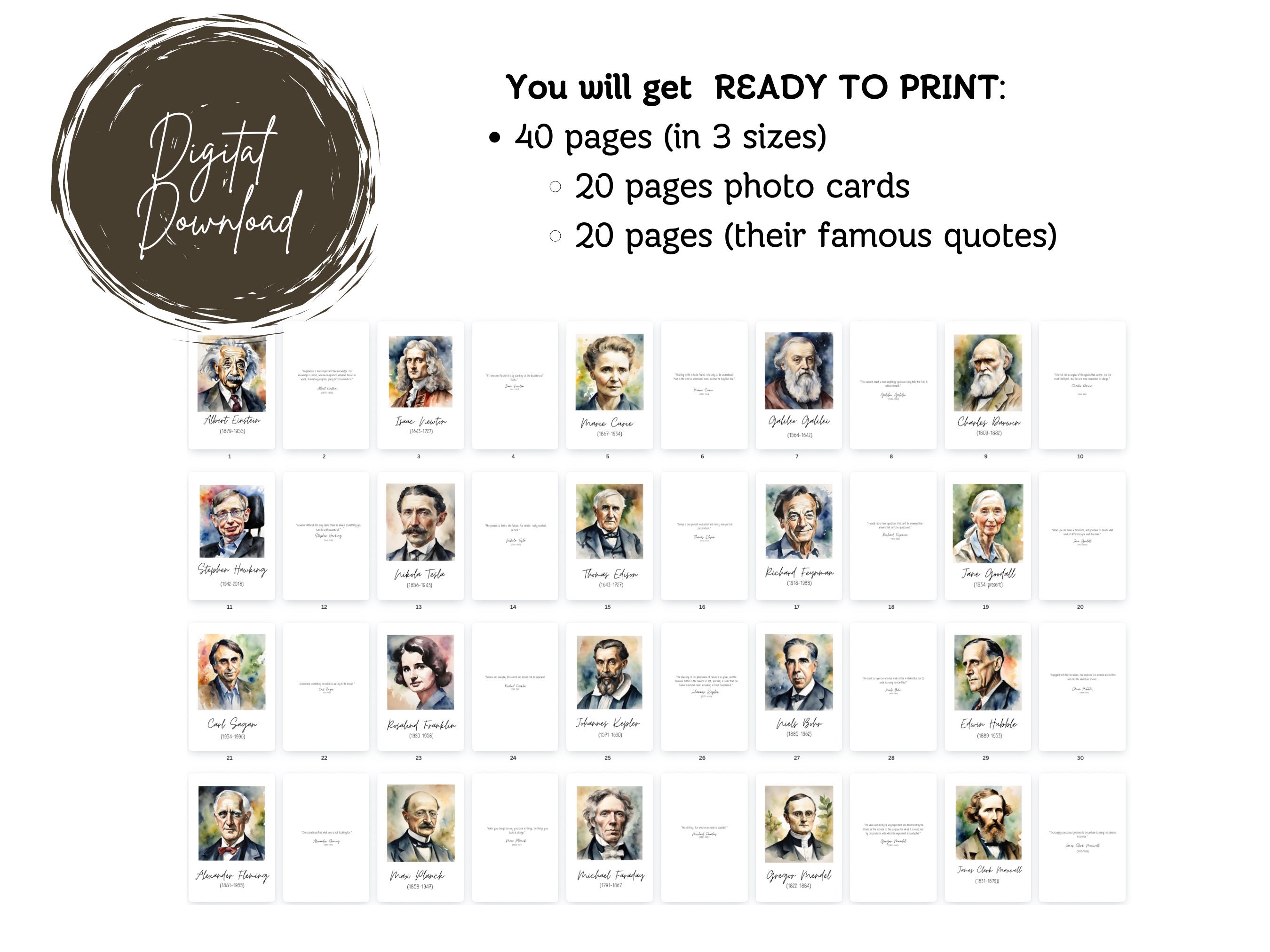 20 Famous Scientists Photo Banner, Scientist Posters, Science Banner ...