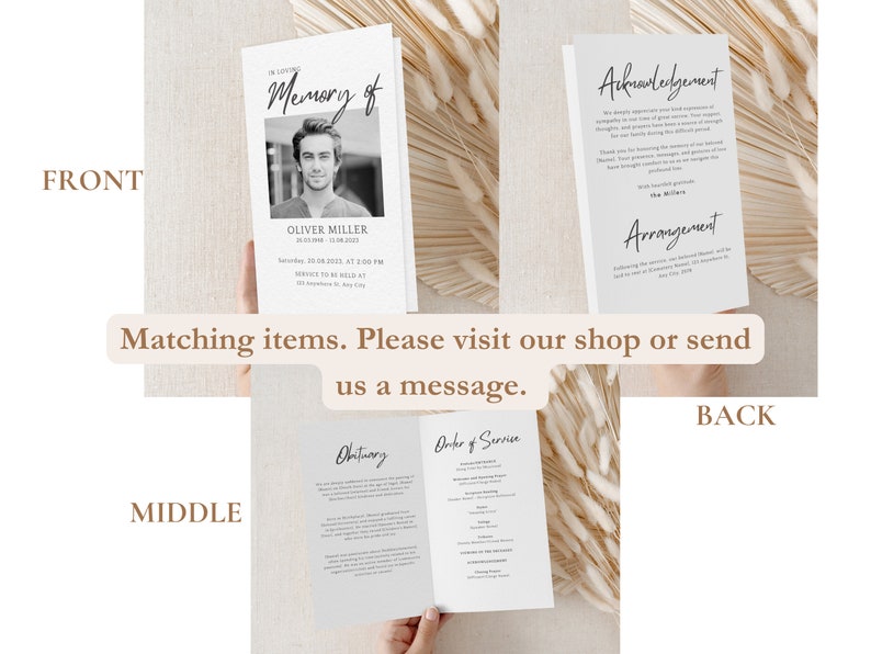 Editable Simple Funeral Memorial Sign Template, Funeral Welcome Poster ...