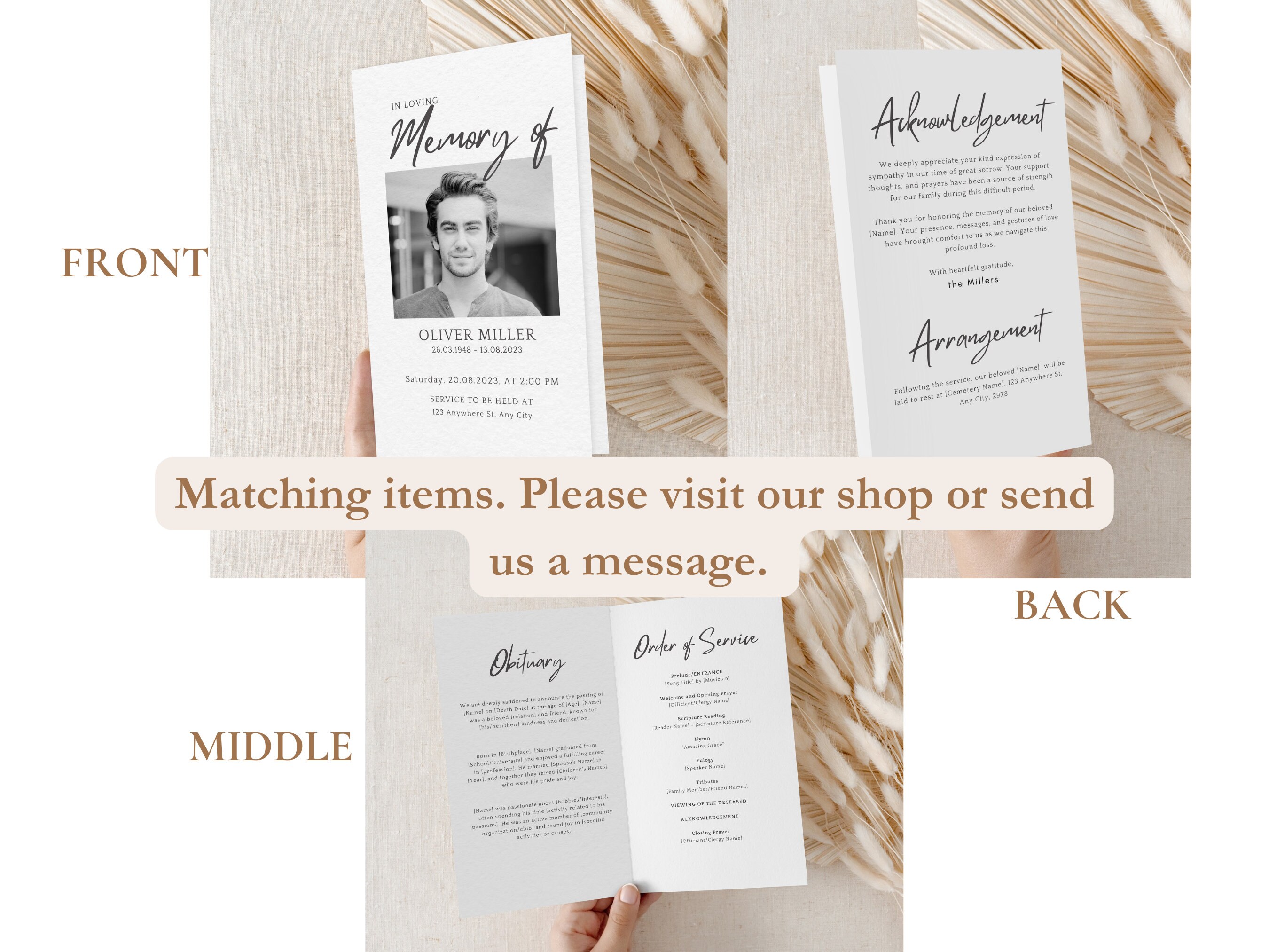 Editable Simple Funeral Memorial Sign Template, Funeral Welcome Poster ...