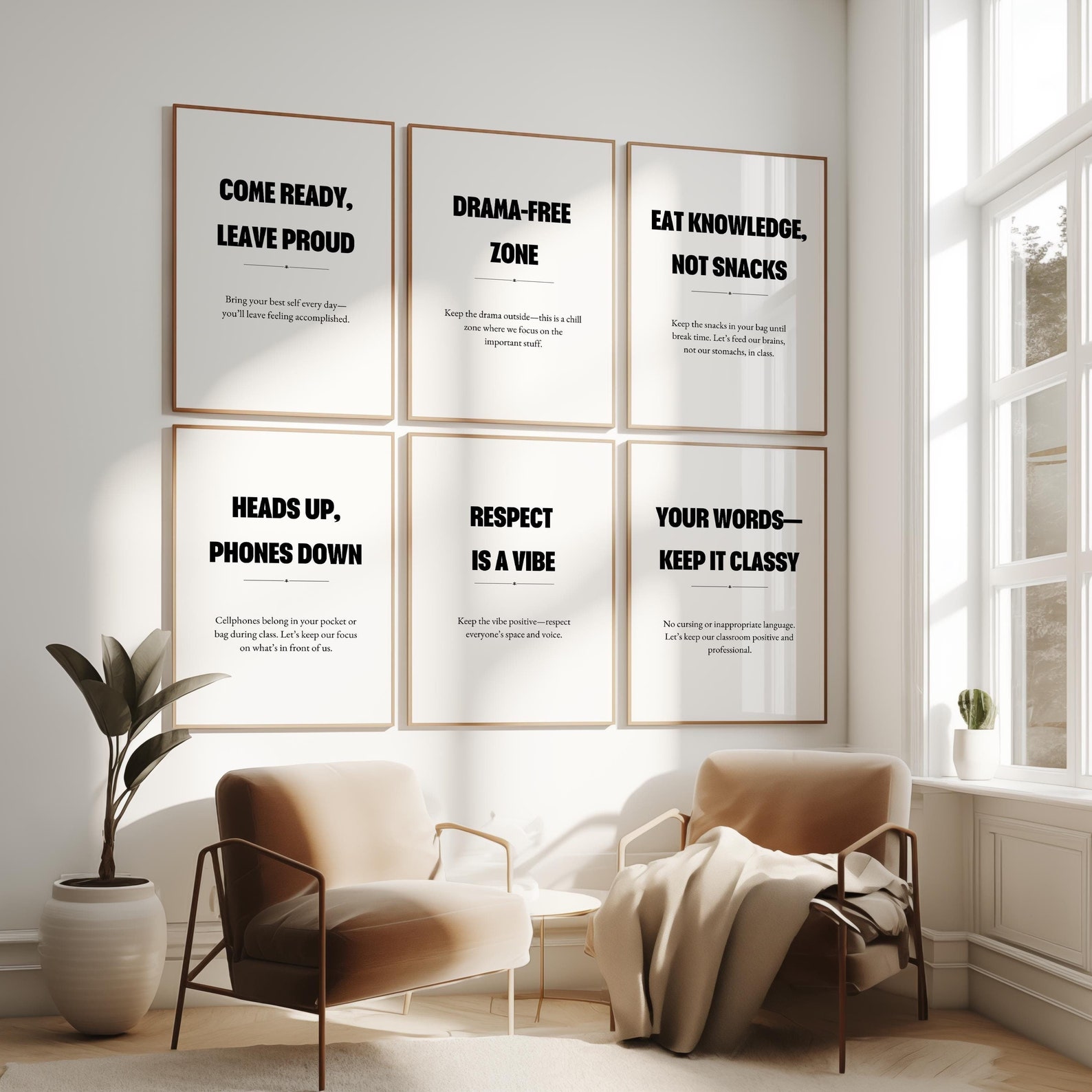 Minimalist Set of 8 Printable Funny Classroom Rules Posters for ...