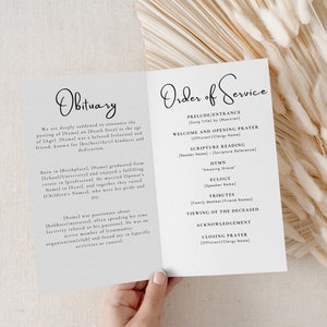 Editable Funeral Program Template, Simple Funeral Memorial Program ...