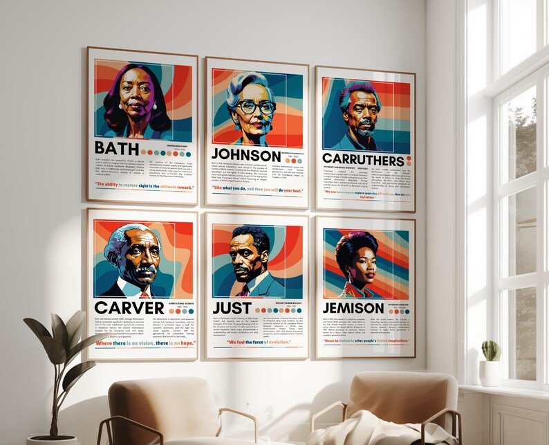 Set of 10 Printable Black STEM Scientists Posters for Science Wall Art ...