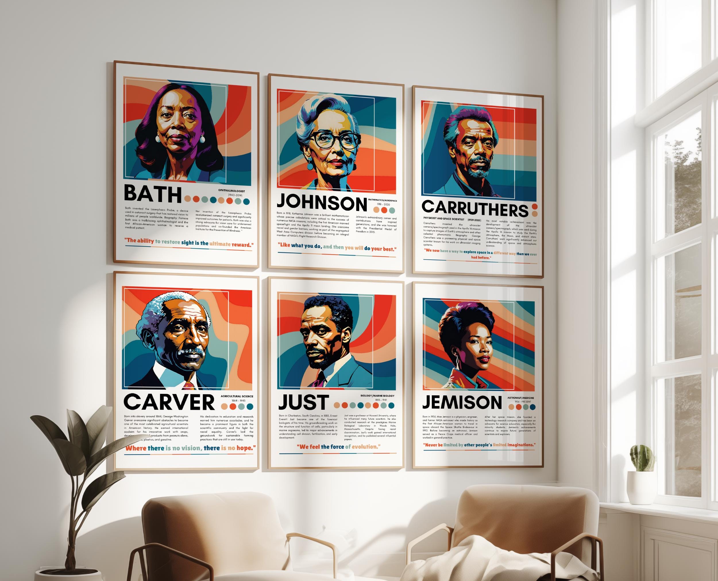 Set of 10 Printable Black STEM Scientists Posters for Science Wall Art ...