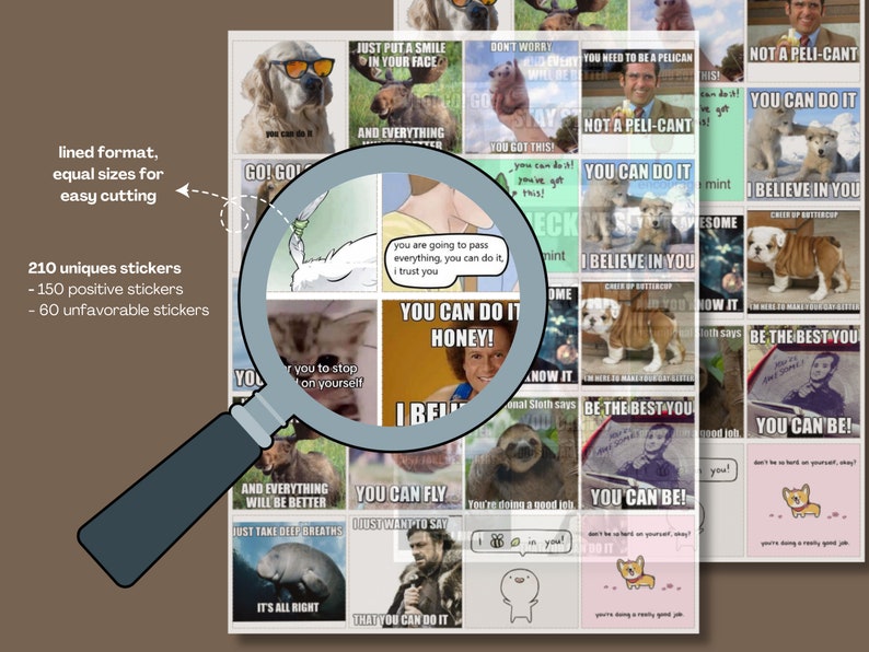 Printable Meme Stickers for Teachers, Grading Rewards Encouraging ...