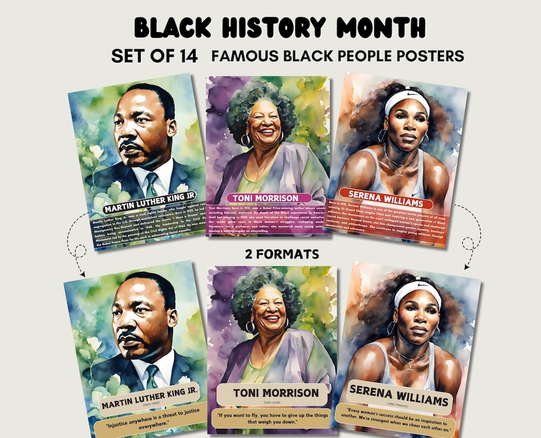 Set of 14 Famous Black People, Black History Month Bulletin Board ...