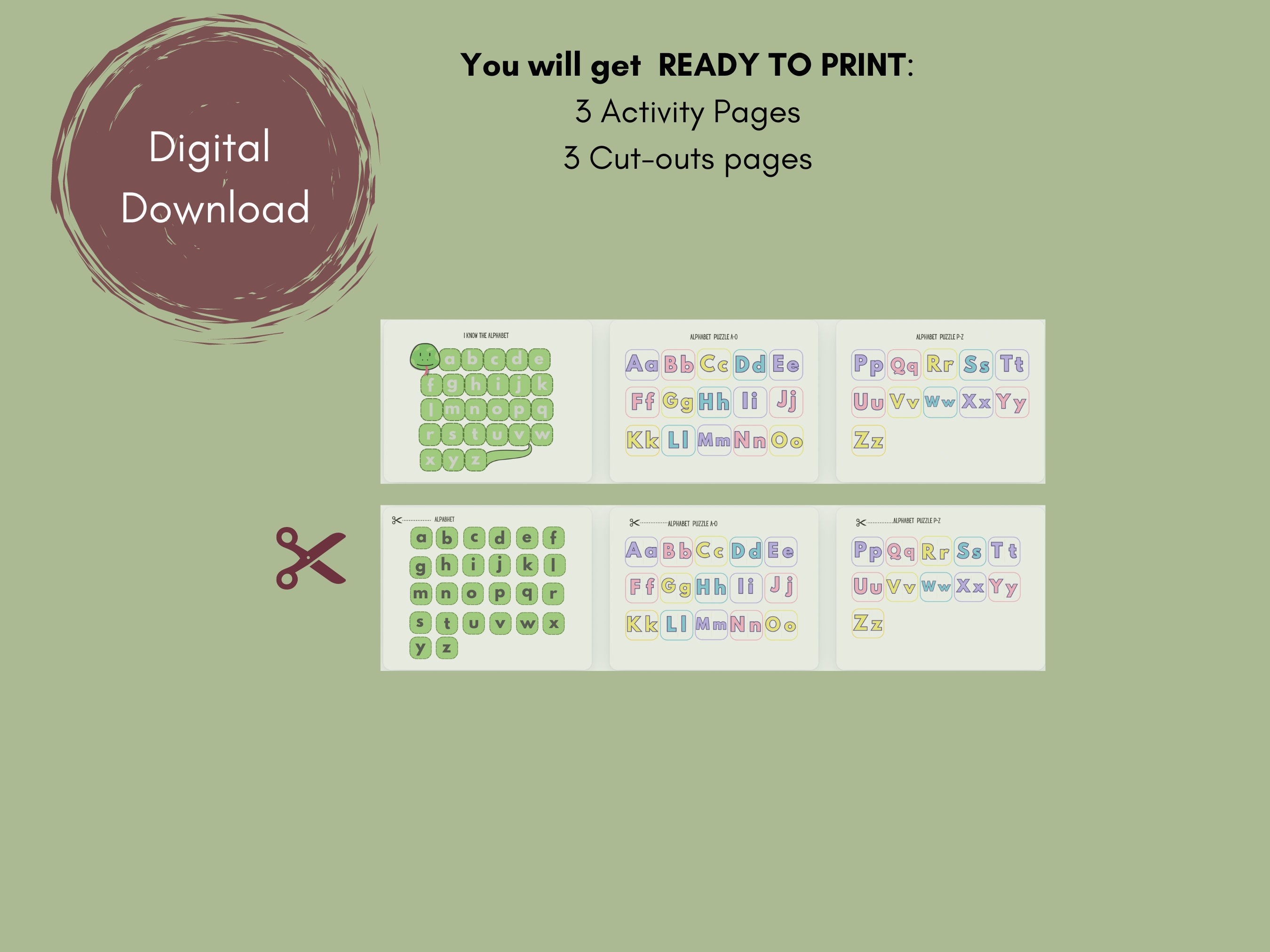Snake Letter Matching Printable, Uppercase Lowercase Letter Matching ...