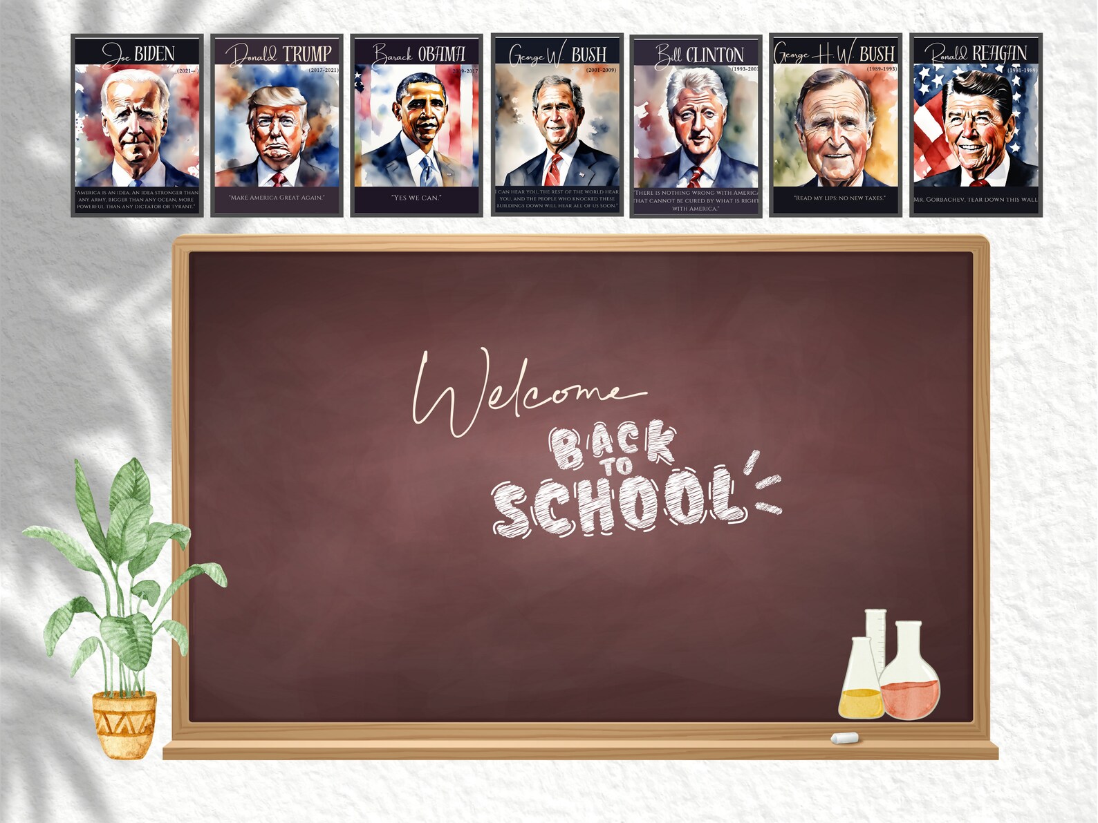 46 United States Presidents Printable Watercolor Poster - Available in ...