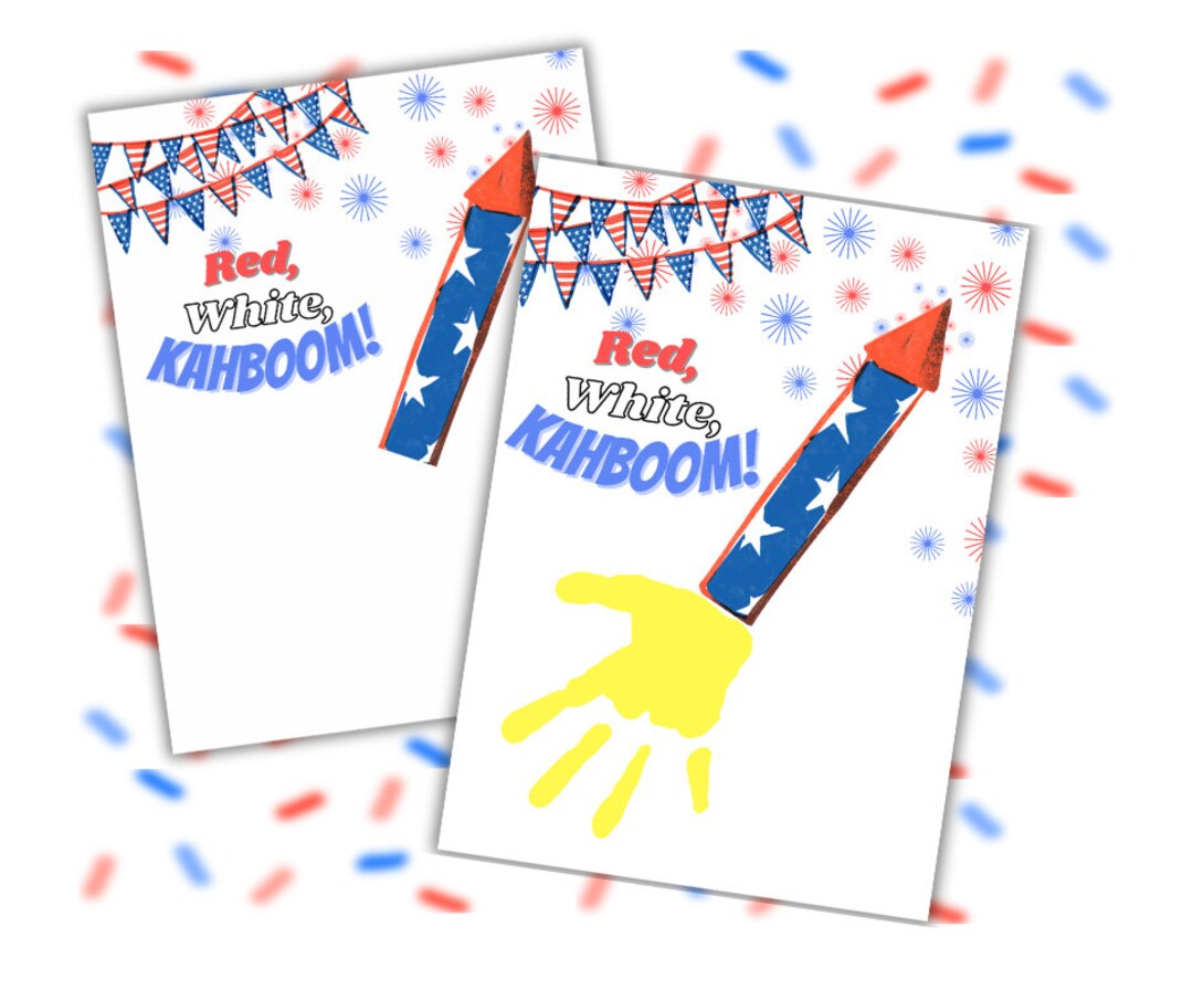 4th of July Handprint Art, Firework Footprint Craft, Firework Handprint ...