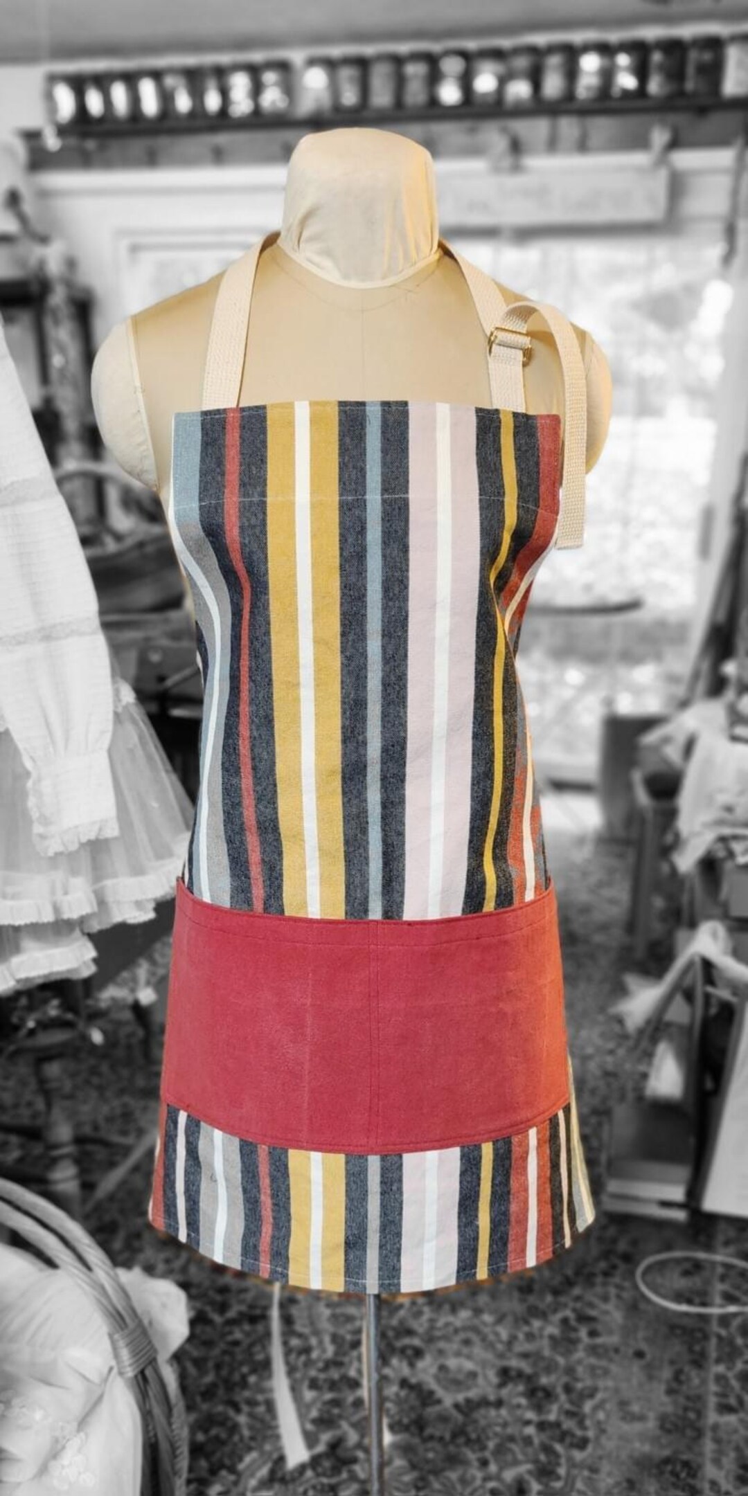 Colorful Striped Butcher Style Apron - Etsy