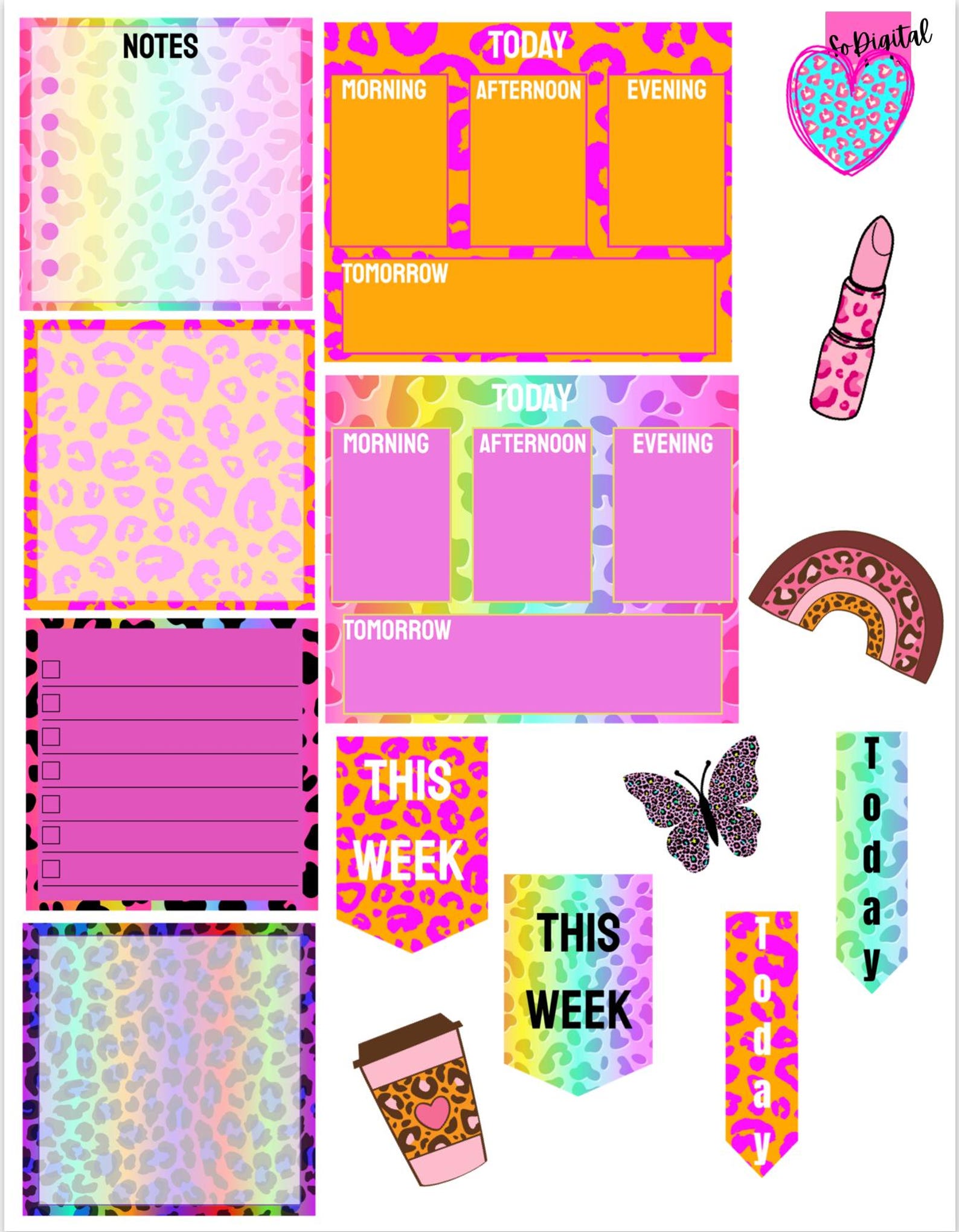 Colorful Leopard! Pre-cropped!!! Goodnotes Only!! 13 Pages!!! - Etsy