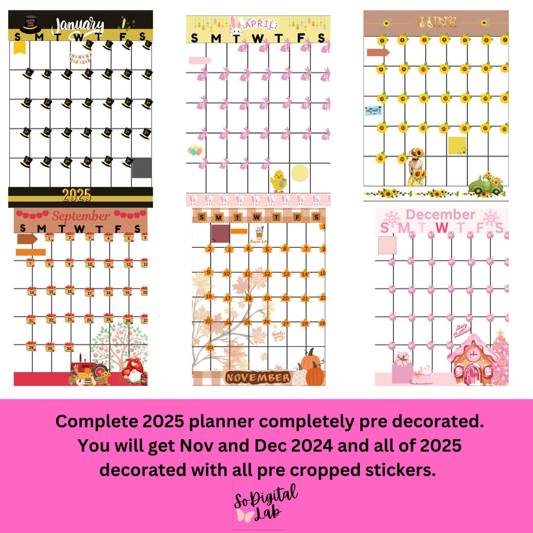 2025 Ready to Plan Planner With All Pre Cropped Stickers for Goodnotes ...
