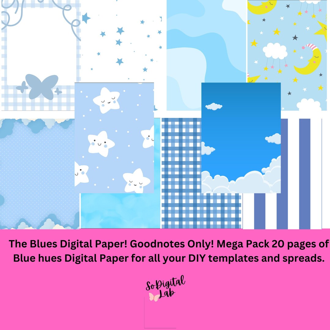 The Blues Digital Paper. Goodnotes Only!! 20 Pages of Digital Paper Fun ...