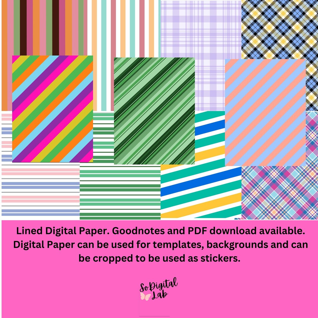 Lined Digital Paper Goodnotes and PDF - Etsy