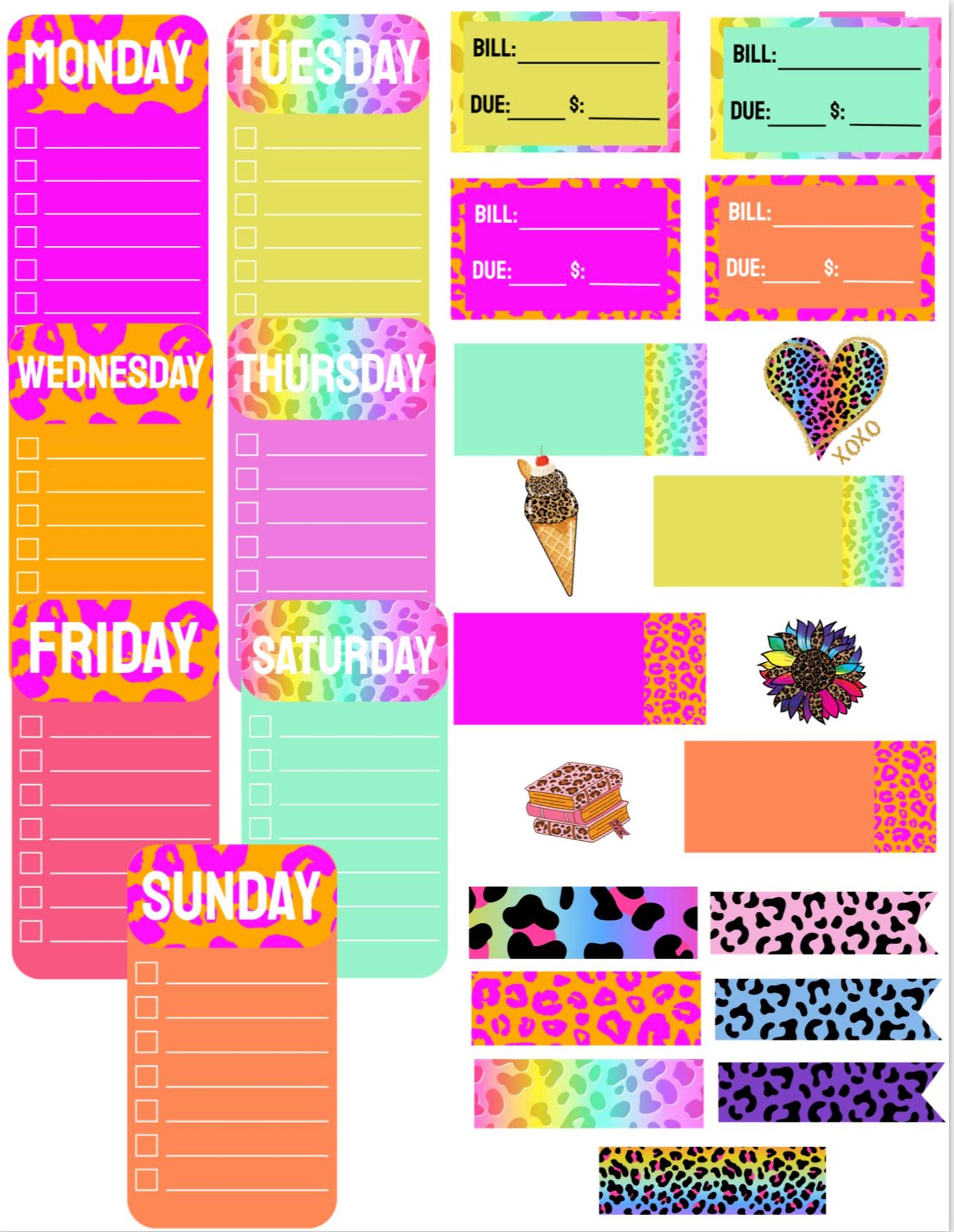 Colorful Leopard! Pre-cropped!!! Goodnotes Only!! 13 Pages!!! - Etsy