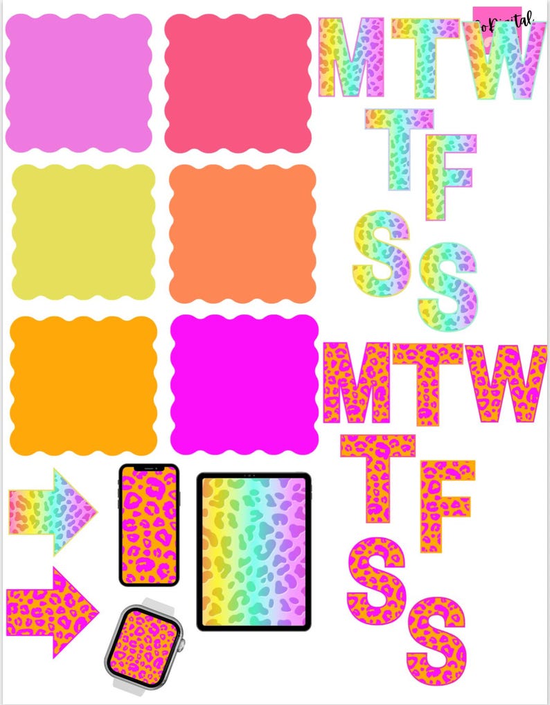 Colorful Leopard! Pre-cropped!!! Goodnotes Only!! 13 Pages!!! - Etsy