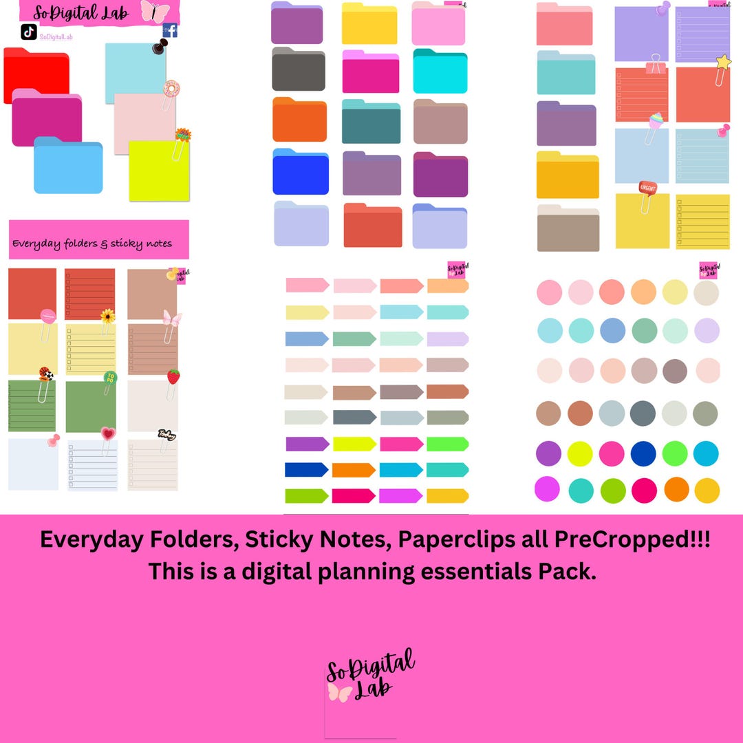 Everyday Folders and Sticky Notes Precropped! Goodnotes Only!! - Etsy