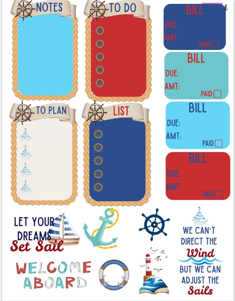 Anchors Away! This is a Full Sticker Pack Including All Pre-cropped ...