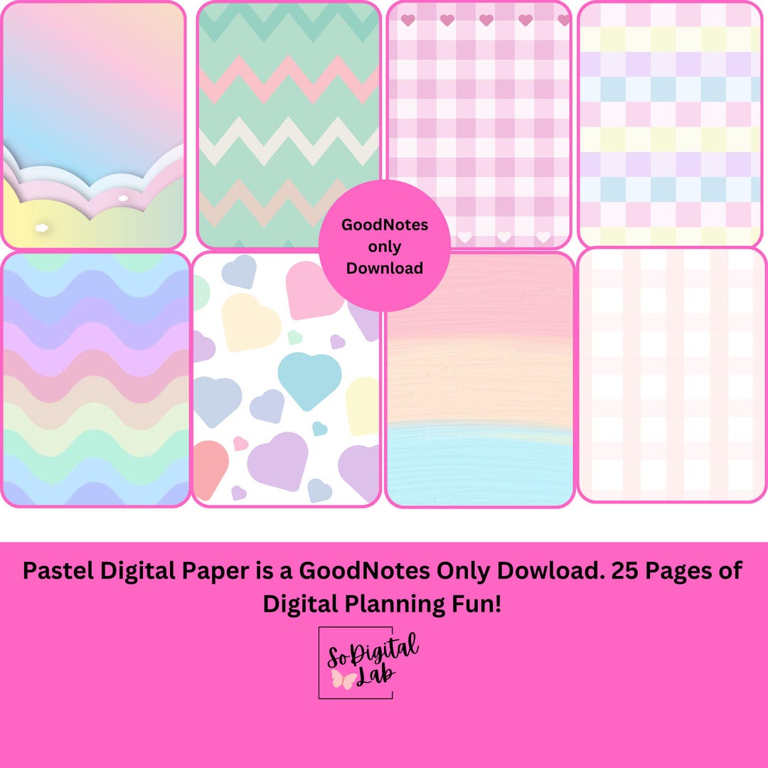 Pastel Digital Paper!!!! 25 Pages of Pastel Digital Paper. Goodnotes ...