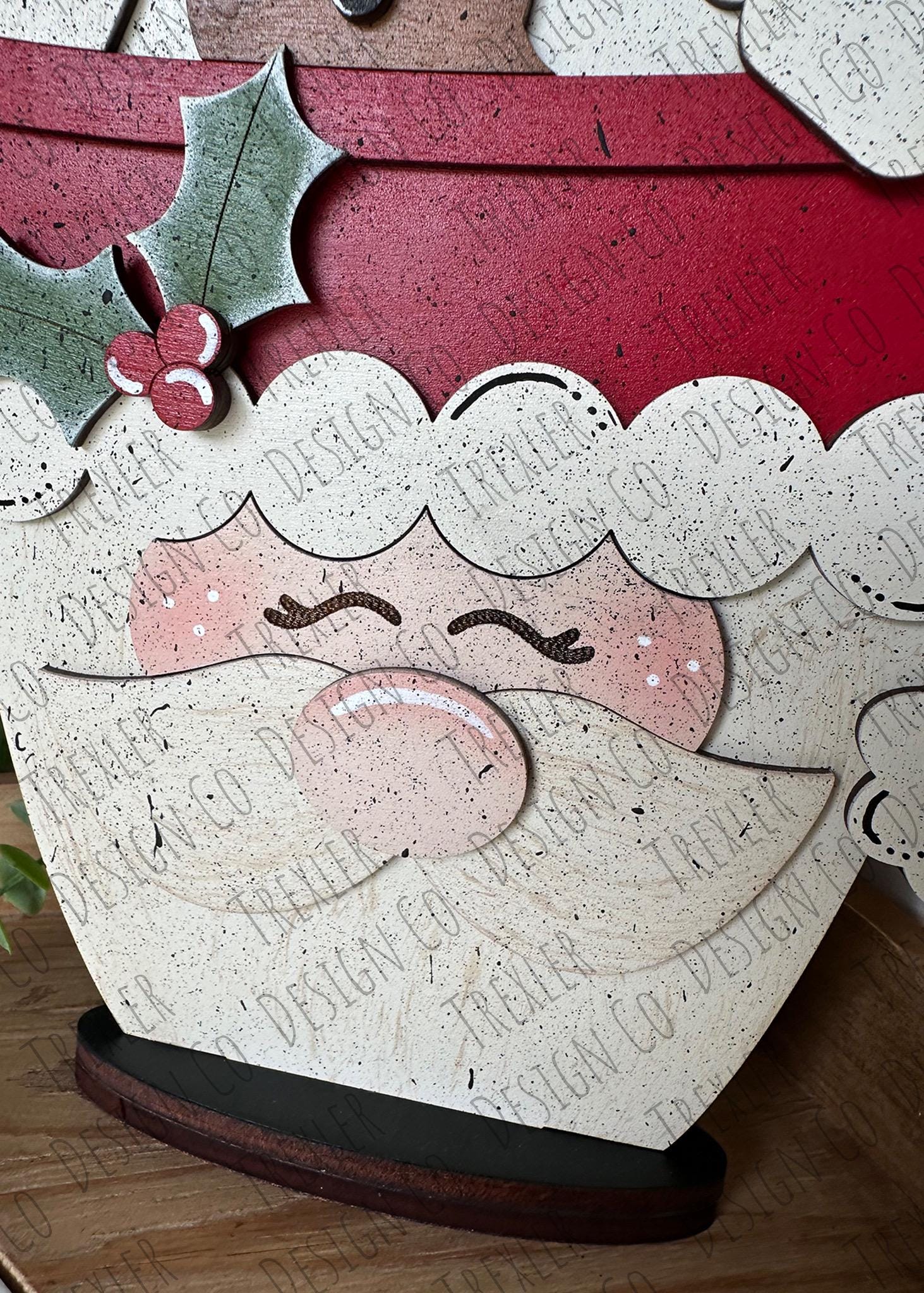 Santa Hot Cocoa Cup Shelf Sitter, Christmas Shelf Sitter, Christmas ...