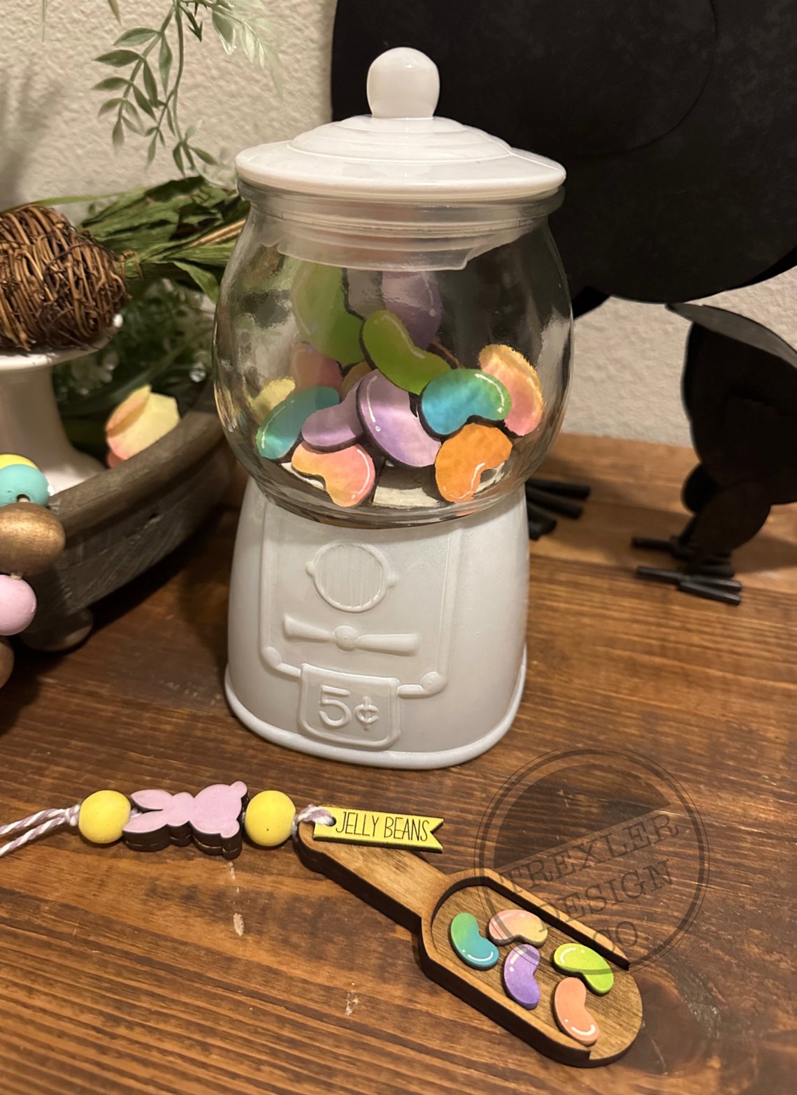 Decorative Jelly Bean Gumball Machine for Tiered Tray and Scoop ...