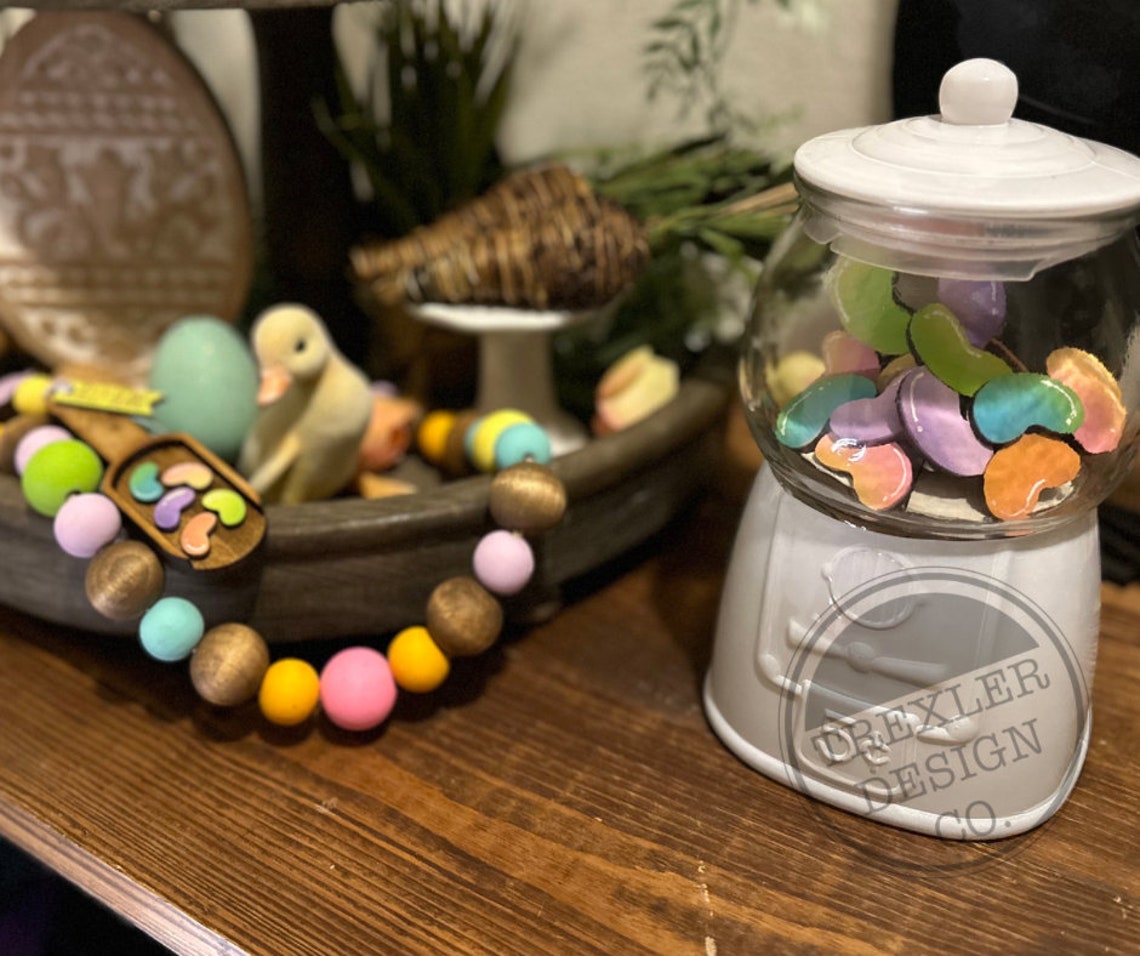 Decorative Jelly Bean Gumball Machine for Tiered Tray and Scoop ...