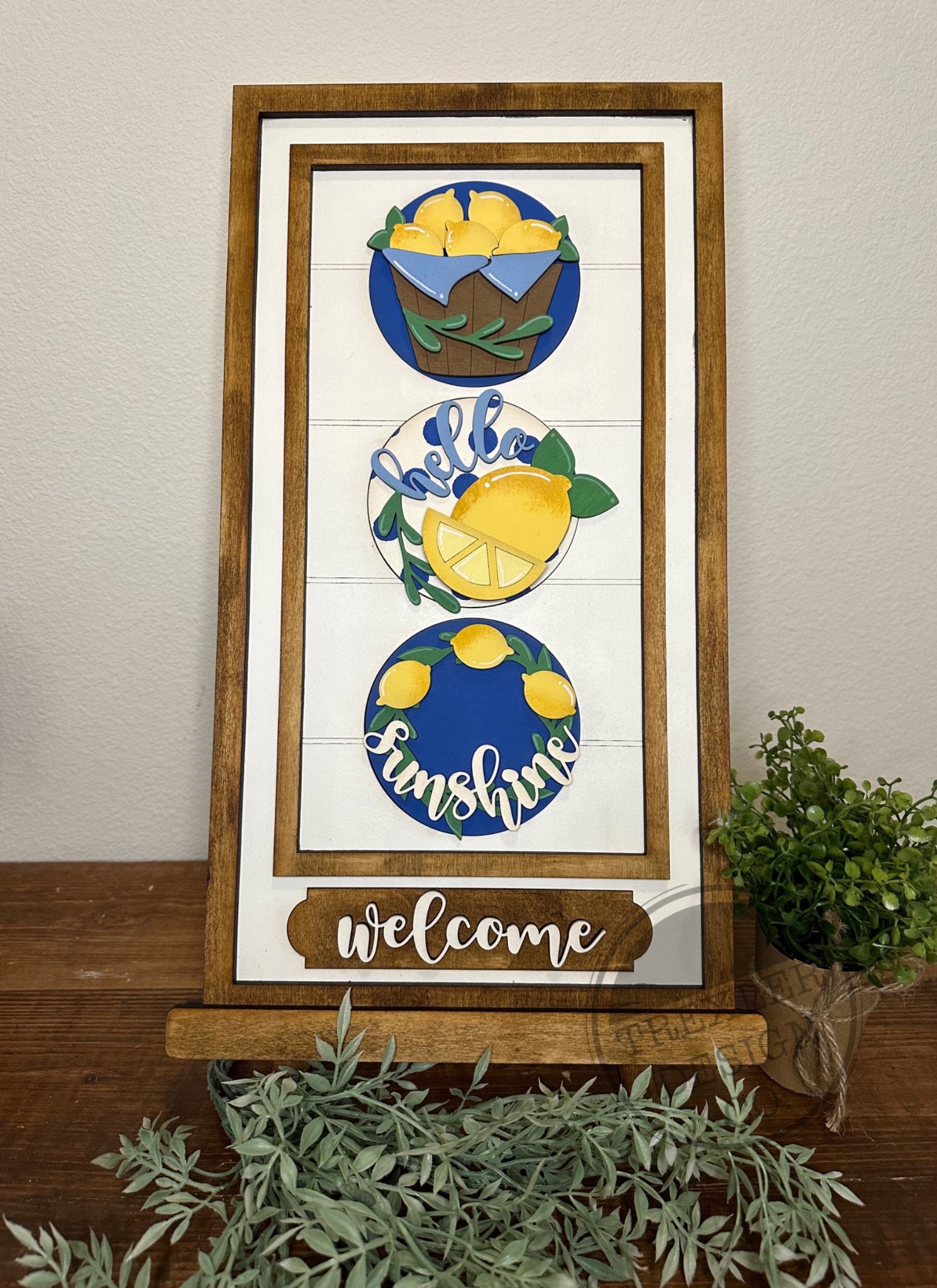 Interchangeable Sign Farmhouse Interchangeable Three Circle Tabletop ...