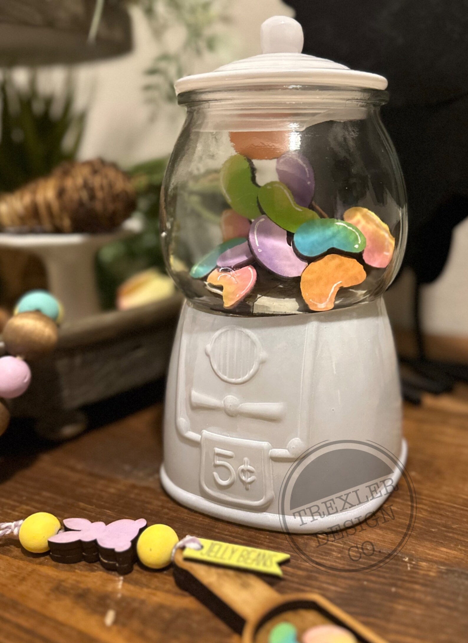 Decorative Jelly Bean Gumball Machine for Tiered Tray and Scoop ...