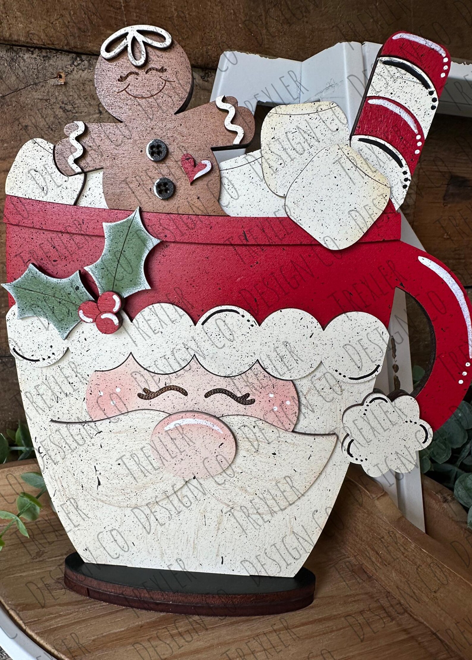 Santa Hot Cocoa Cup Shelf Sitter, Christmas Shelf Sitter, Christmas ...