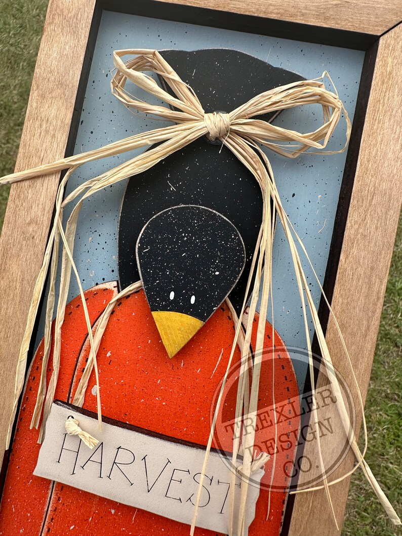 Fall Harvest Pumpkin With Crow Wooden Sign, Fall Decor, Pumpkin, Crow ...