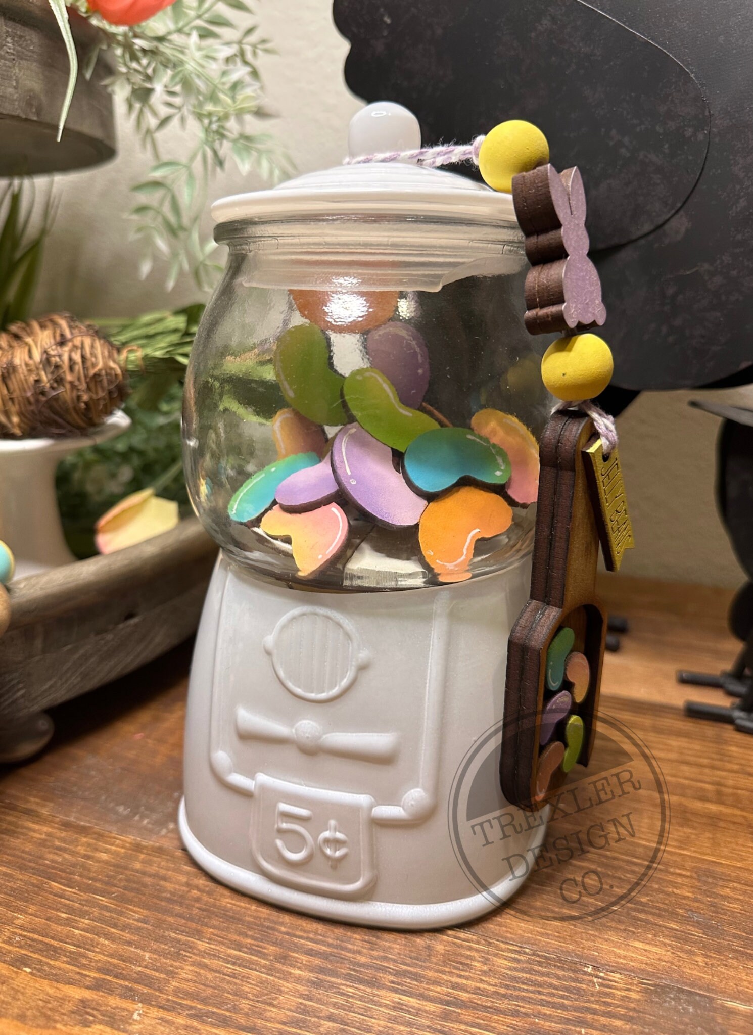 Decorative Jelly Bean Gumball Machine for Tiered Tray and Scoop ...
