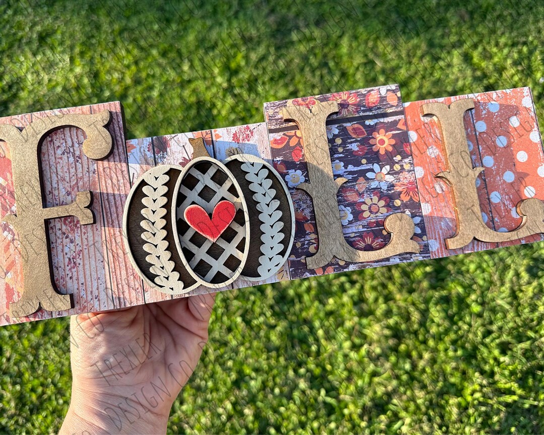 Rustic FALL Chunky Wooden Sign | Shelf Sitter | Fall Mantel Decor - Etsy