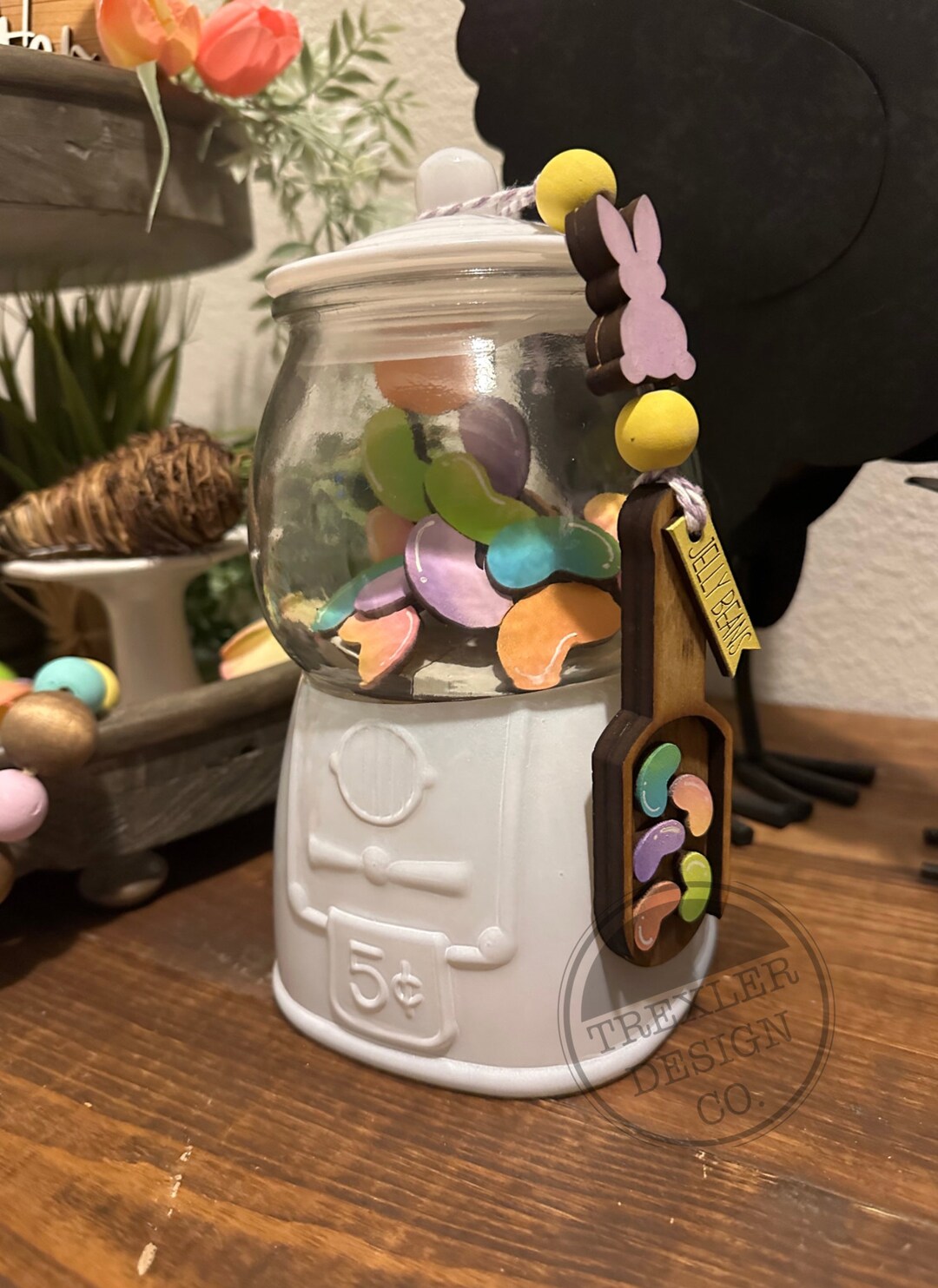 Decorative Jelly Bean Gumball Machine for Tiered Tray and Scoop ...