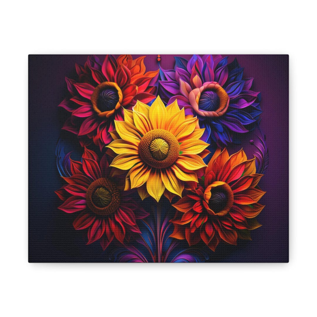Sunflower Wall Art Digital Print| Canva Wall Art | Digital Print - Etsy